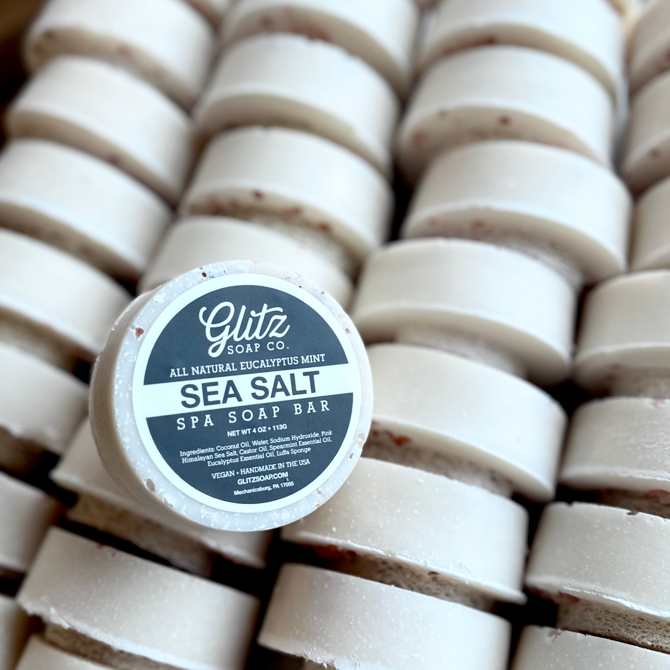 Sea Salt Spa Soap Bar with Luffa - Vegan Handmade Eco-Friendly | Glitz ...